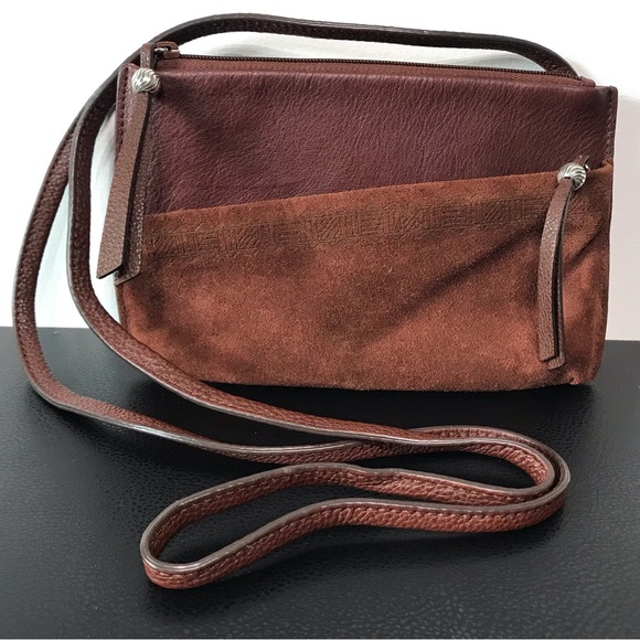 Brighton | Bags | Brighton Russet Brown Leather Suede Mini Crossover ...